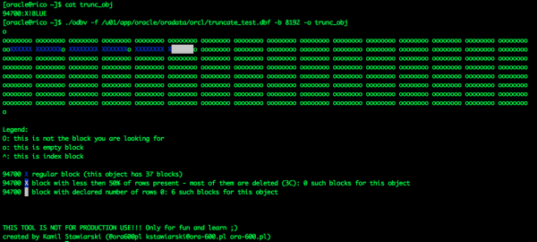 back to the basics: truncate table reuse storage vs drop storage | ORA-600
